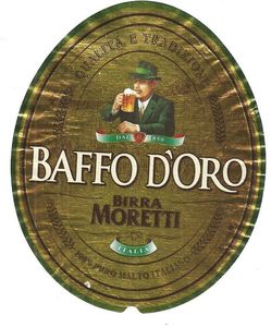Etiqueta de bebida: Birra Moretti Baffo D'oro (Birra Moretti, ItaliaCol ...