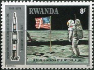 Stamp: American flag (Rwanda(10th anniversary of Apollo 11 Moon landing ...