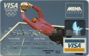 Bank Card: Football goalkeeper (MBNA America Bank, United States of ...