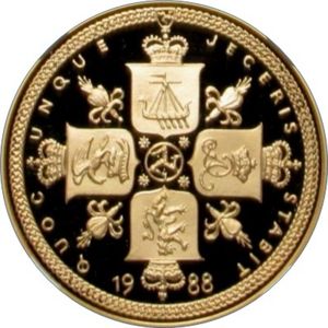 Coin: 1 Sovereign (Crowned Shields) (Isle of Man) (I60 - One Sovereign ...