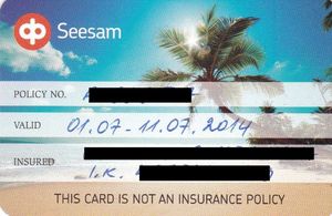 Functional Card: Seesam - Palm (Insurance, Estonia(Seesam) Col:EE-SEES ...