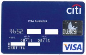 Bank Card: citi - VISA Business (Citibank, Czech RepublicCol:CZ-VI-0076.01