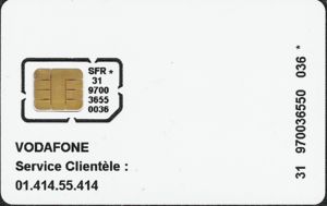 Phonecard: SFR - Vodafone 7 (SFR & Cegetel (France), France) (SFR ...