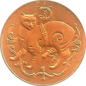 Coin: 1 Penny (Manx Cat - Gold edition) (Isle of Man) (1952~Today ...