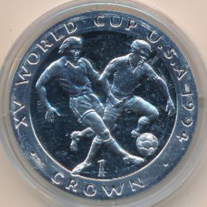 Coin: 1 Crown (FIFA World Cup '94-Player being tackled - Silver edition ...