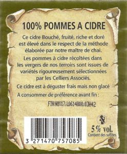 Drink Label: La Bolée Bretonne (Celliers Associés, FranceCol:FR-CIDER ...