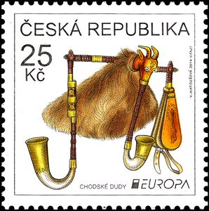 Stamp: National Music Instruments - Chodsko Bagpipes (Czech Republic ...