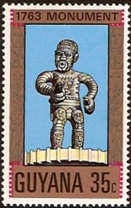 Stamp: Cuffy Monument (Guyana) (Cuffy national hero) Mi:GY 528,Sn:GY ...