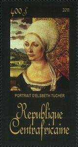 الطابع: Portrait of Elsbeth Tucher (جمهورية أفريقيا الوسطى(Paintings by ...