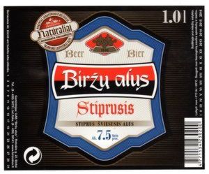 Etiqueta de Bebida: Biržu Stiprusis (Birzai - UAB “Biržų alus ...
