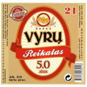 Etiqueta de Bebida: Vyru Reikalas (Birzai - UAB “Biržų alus ...
