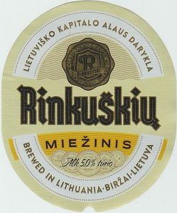 Drink Label: Rinkuskiu Miezinis (Brewery Rinkuskiai, LithuaniaCol:LT ...
