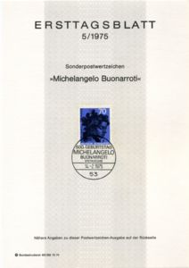 Philatelic Product: 500th Birth Anniv. of Michelangelo (1475-1564 ...