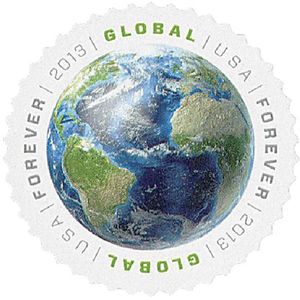 Stamp: Globe - International Rate (United States of America(Global Rate ...