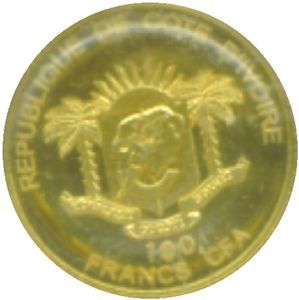 Coin: 100 CFA Francs (40th Anniversary of the Last Silver Eagle) (Ivory ...