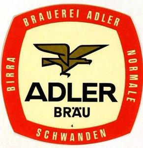 Drink Label: Adler Bräu (Brauerei Adler A.G. Schwanden, SwitzerlandCol ...
