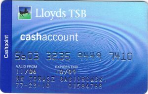 Bank Card: Lloyds TSB - cashaccount (Lloyds TSB, United Kingdom of ...