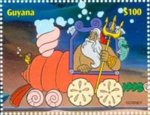 Stamp: Enginer - Triton Driving the Train (Guyana(Disney Trains ...