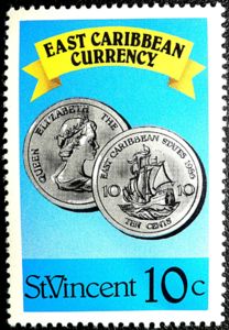 Stamp: Ten cent coin (obverse and reverse) (Saint Vincent and The ...