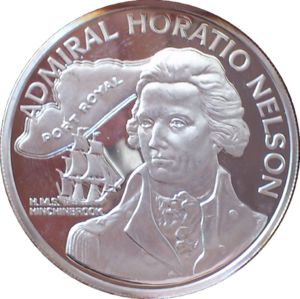 Coin: 10 Dollars (Admiral Horatio Nelson - Silver edition) (Jamaica ...