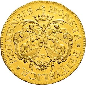 Coin: 3 Ducats (Trade Coinage) (Swiss Cantons) (Bern) WCC:km52 (bern)