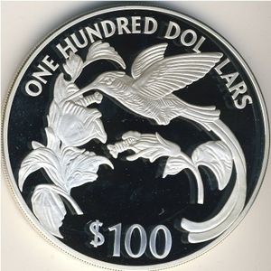 Coin: 100 Dollars (Streamer-tailed Hummingbird) (Jamaica(1969~Today ...