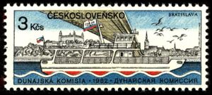 Stamp: Steamer, Bratislava bridge (Czechoslovakia(Danube - River of ...