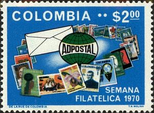 Stamp: Post Emblem, Envelope, Colombian Stamps (Colombia(Philatelic ...