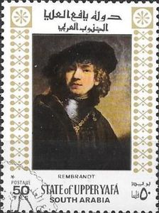 Stamp: Portrait of a Young Man, by Rembrandt (c. 1639) (Upper Yafa(Old ...