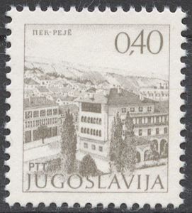 Stamp: Modern buildings in Pec (Yugoslavia) (Tourism-Definitive Small ...