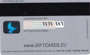 Gift Card: The Mall (Visa, Bulgaria(Intercard Finance) Col:BG-GC-VI-0001
