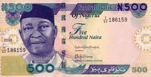 Banknote: 500 Naira (Nigeria) (1984-2019 Issue) Wor:P-30o