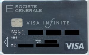 Bank Card: Visa Infinite (Societe Generale, FranceCol:FR-VI-0060