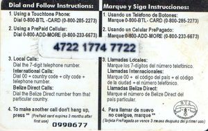 Carte téléphonique: BTL's New Numbering Plan (BTL, Belize(BTL - Other ...