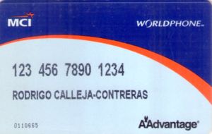 Phonecard: Personal Card - Worldphone (MCI (MCI), United States of ...