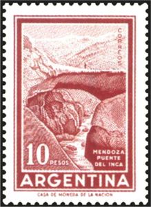 Stamp: Inca Bridge, Mendoza (Argentina(Personalities and Landscapes ...