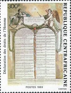 切手: Declaration of Human Rights and Citizenship (中央アフリカ共和国(200th ...