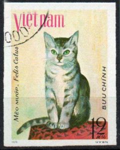 Stamp: Tabby Cat - Meo muop (Vietnam) (Cats (1993)) Mi:VN 1064U