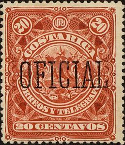Stamp: Coat of Arms overprinted "OFICIAL" (Costa Rica(Coat of arms with ...
