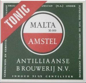 Drink Label: Malta Amstel Tonic Antilliaanse (Antiliaanse Brouwerij ...