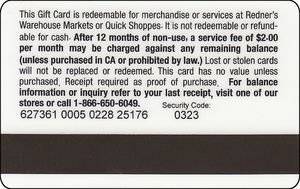 Gift Card: Food (Redner's Warehouse Markets, United States of America ...