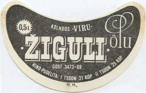 Štítok z nápoja: Ziguli (Zhigulevskoe) (AS «Viru Õlu», EstónskoCol:EE ...
