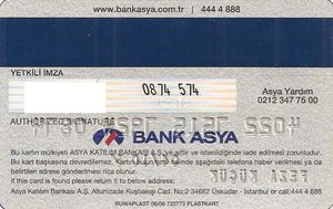 Bank Card: ASYA card CLASSIC (Bank Asya, Turkey) Col:TR-VI-0101-1