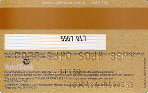 Bank Card: Vakıfkart (VakifBank, Türkiye (Turkey)Col:TR-VI-0287