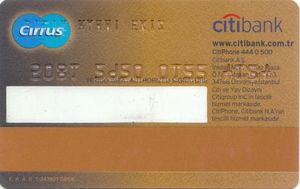 Bank Card: Citi Card (Citibank, Türkiye (Turkey)Col:TR-GM-0077
