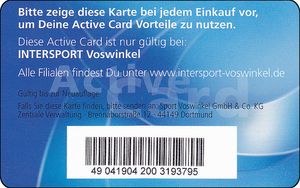 Gift Card: Active Card (Intersport, Germany, Federal Republic(Voswinkel ...