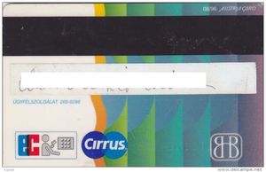 Tarjeta de Banco: Cirrus card (Budapest Bank, Hungría) Col:HU-CR-0002.02