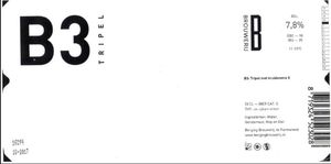 Drink Label: B3 Tripel (Berging Brouwerij, NetherlandsCol:NL-BEER-008553