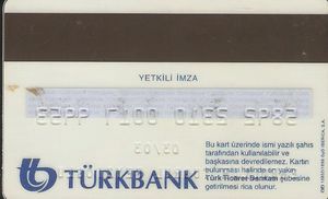 Bank Card: Türkbank (Türk Ticaret Bankası (Turkey), Türkiye (Turkey)Col ...