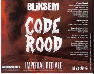 Etiqueta de bebida: Bliksem Code Rood (Brouwerij Bliksem, Países ...